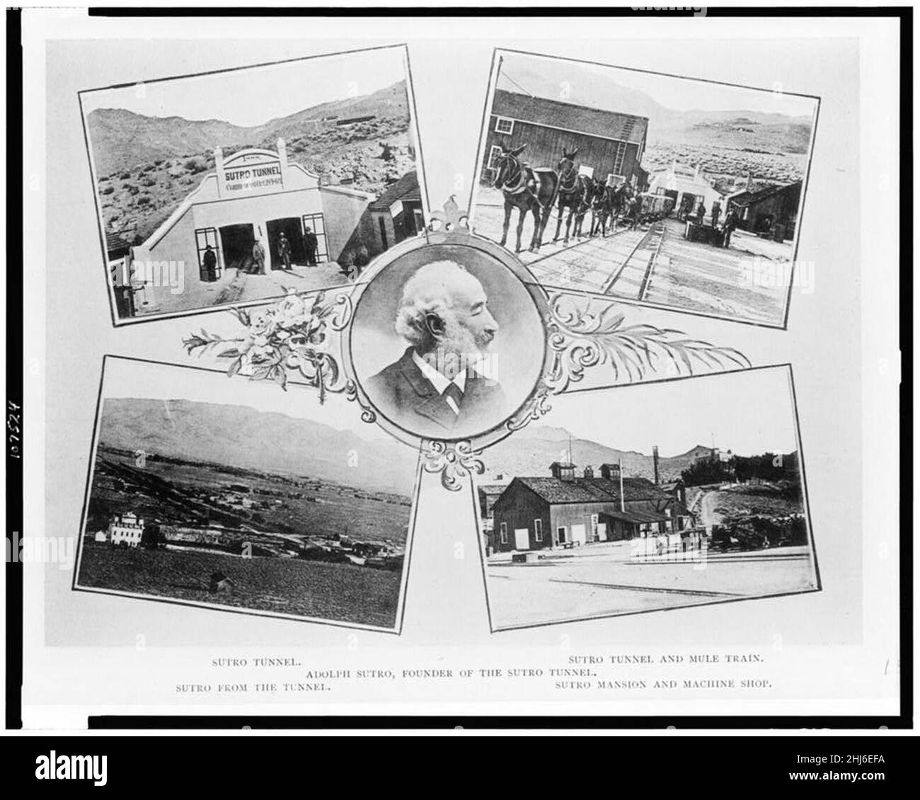 Sutro tunnel. Sutro tunnel and mule train. Adolph Sutro, founder of the ...