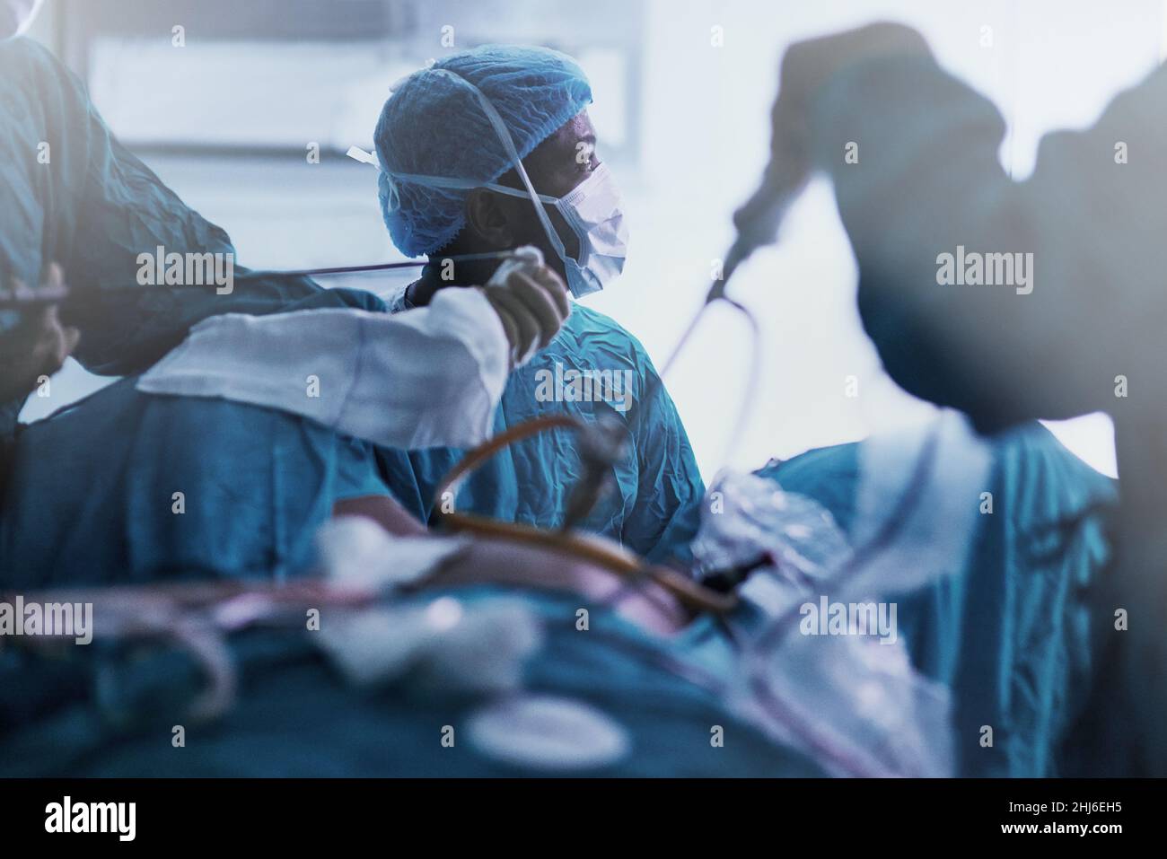 Setting the standard for surgical excellence. Shot of a dedicated team ...