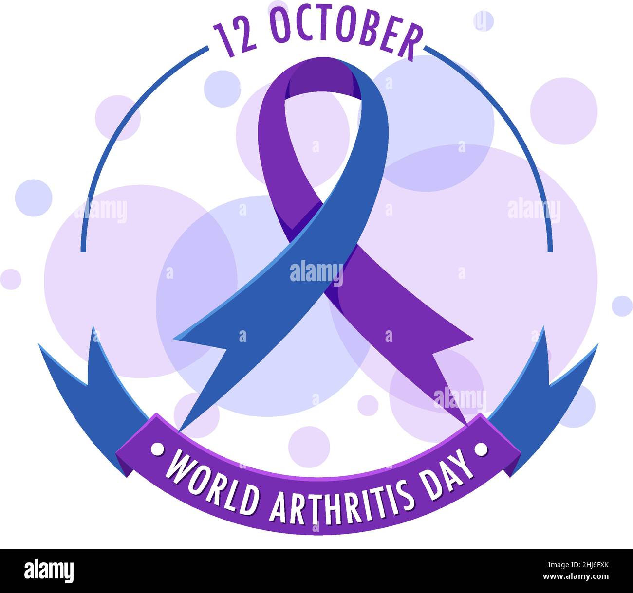 World Arthritis Day banner with purple ribbon illustration Stock Vector ...