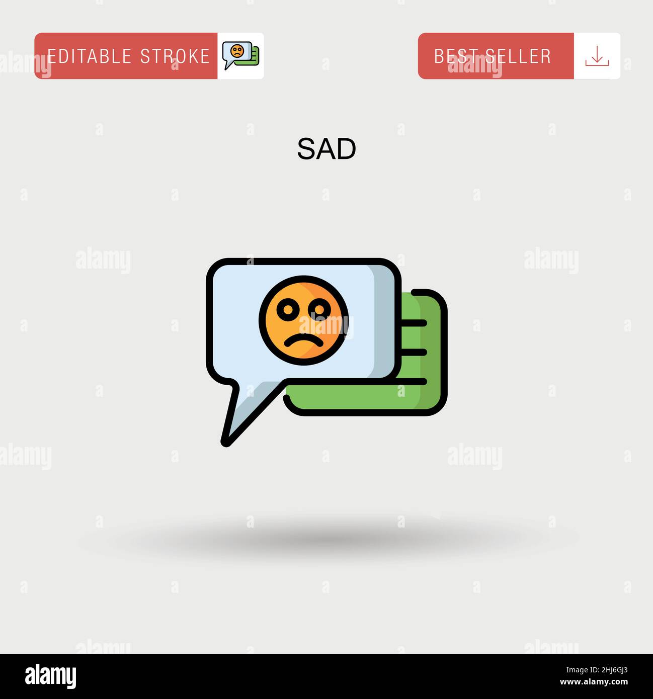 Sad Simple vector icon Stock Vector Image & Art - Alamy