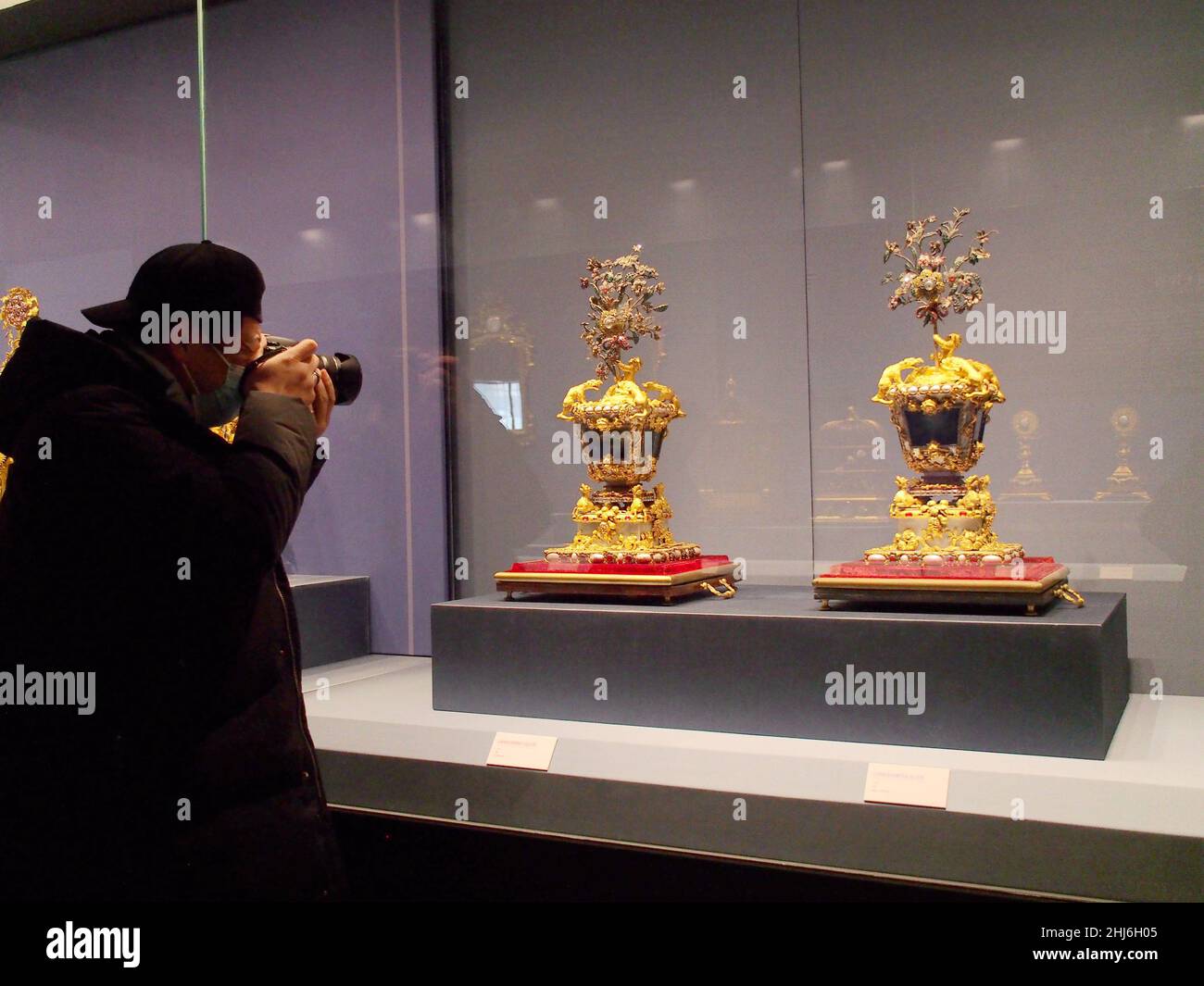 BEIJING, CHINA - JANUARY 26, 2022 - Visitors look at "The Golden Age of ...