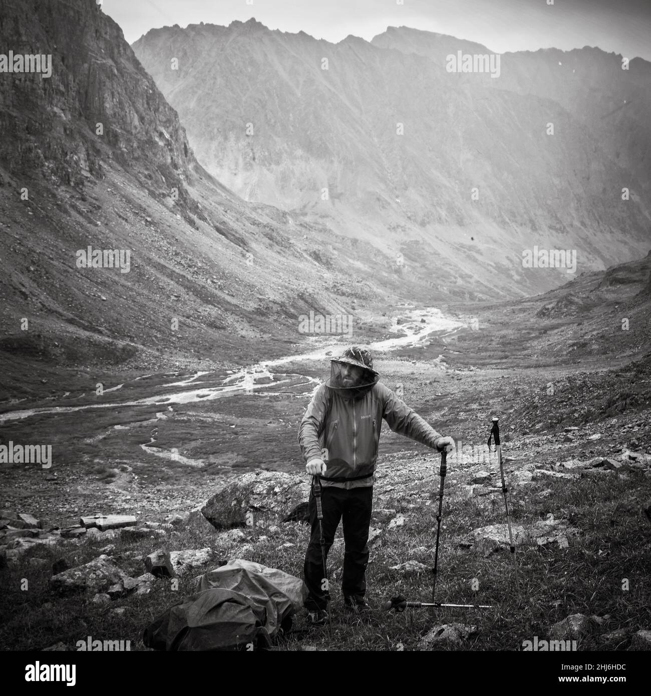 30th of July 2018, Russia, Kodar mountain region, hicker on the ...