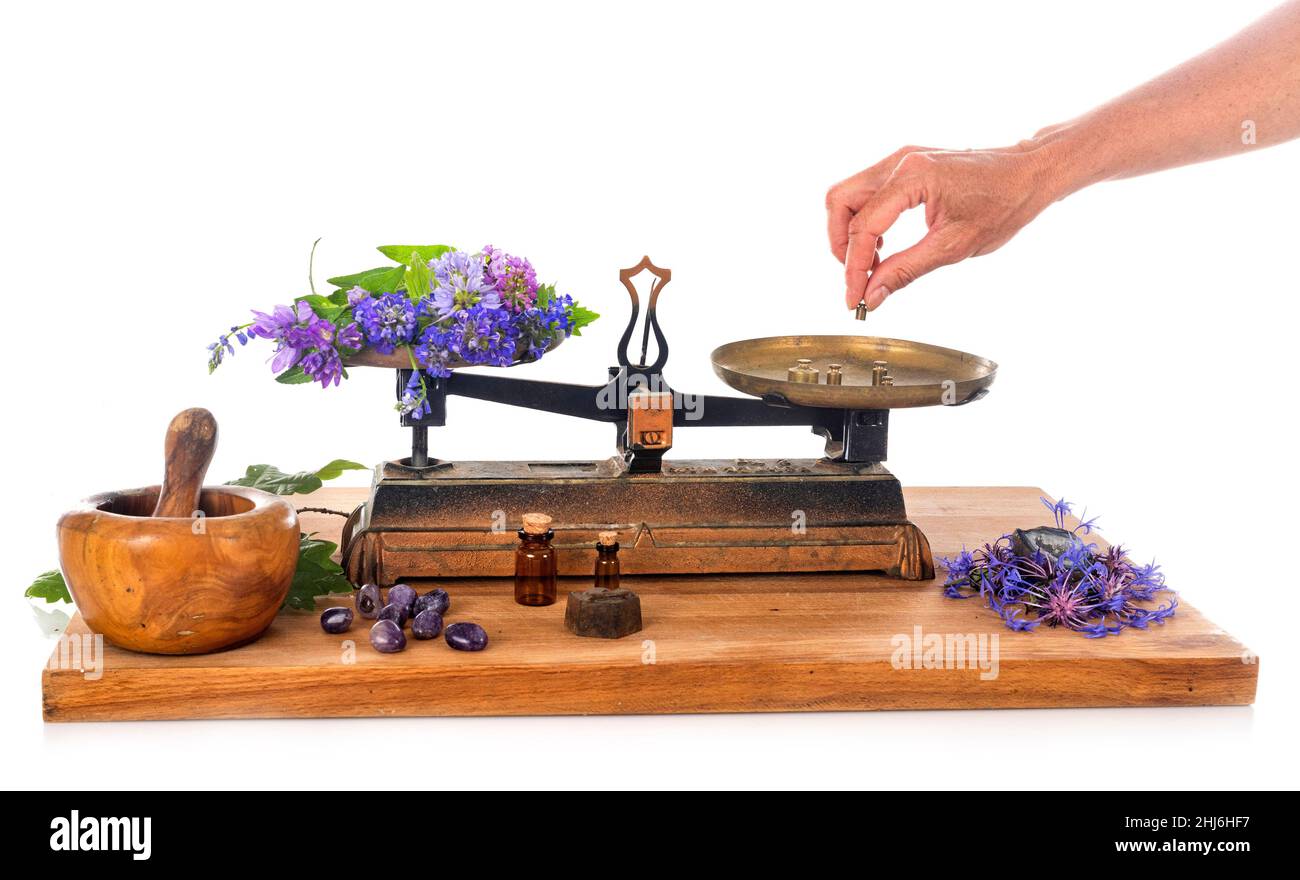 Roberval balance in front of white background Stock Photo - Alamy