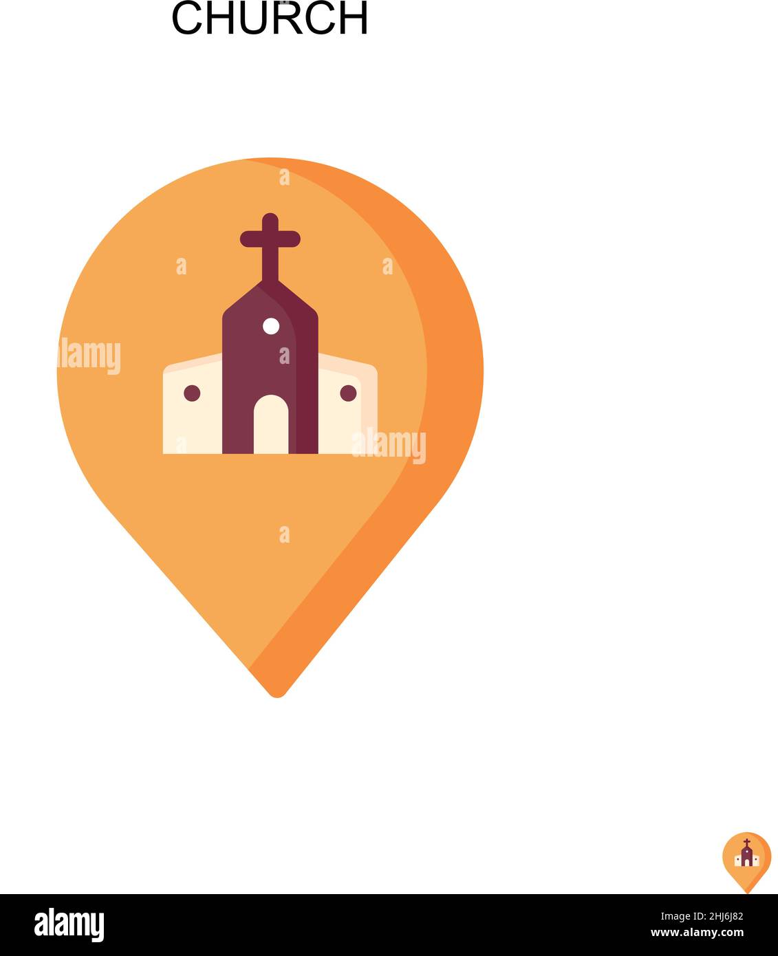 Church Simple vector icon. Illustration symbol design template for web ...