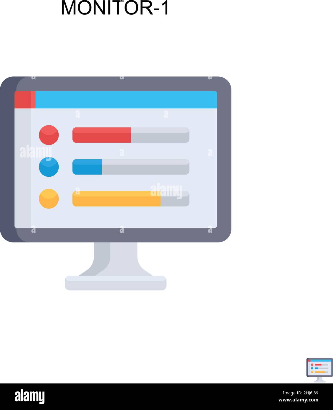 Monitor-1 Simple vector icon. Illustration symbol design template for ...