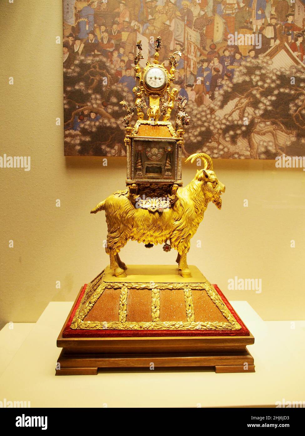 BEIJING, CHINA - JANUARY 26, 2022 - Bronze and Gilded Goat Tule Box ...