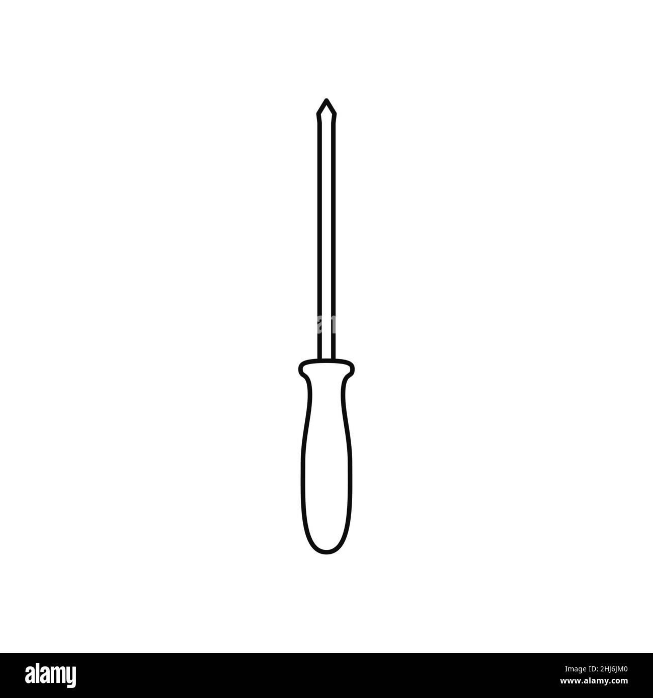 Screwdriver icon on white backdrop. Outline simple vector illustration ...