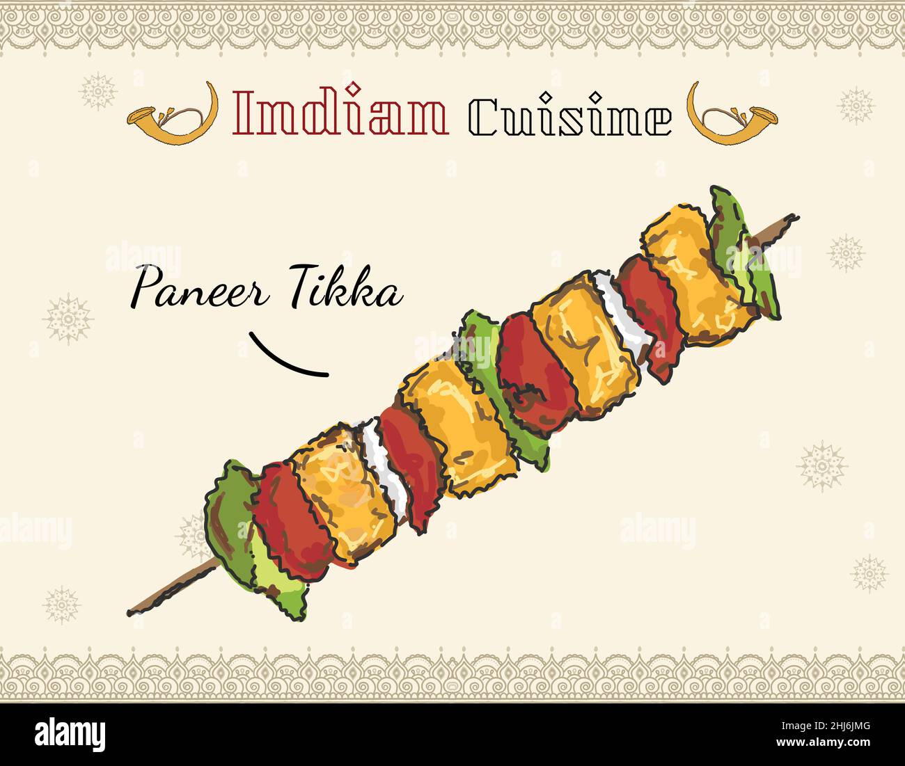 Cottage cheese tikka Stock Vector Images - Alamy