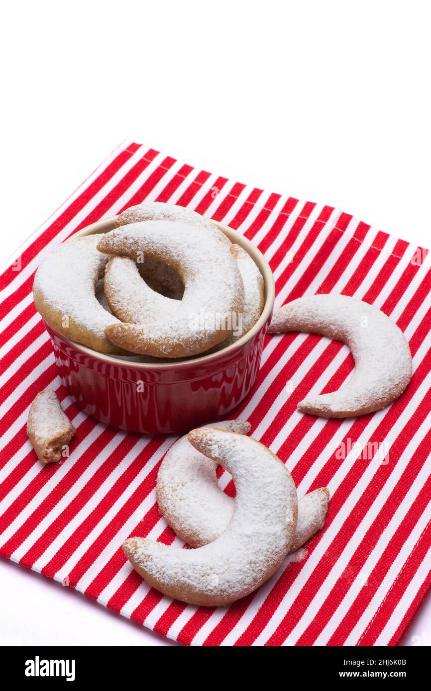 Traditional German or Austrian Vanillekipferl vanilla kipferl cookies ...