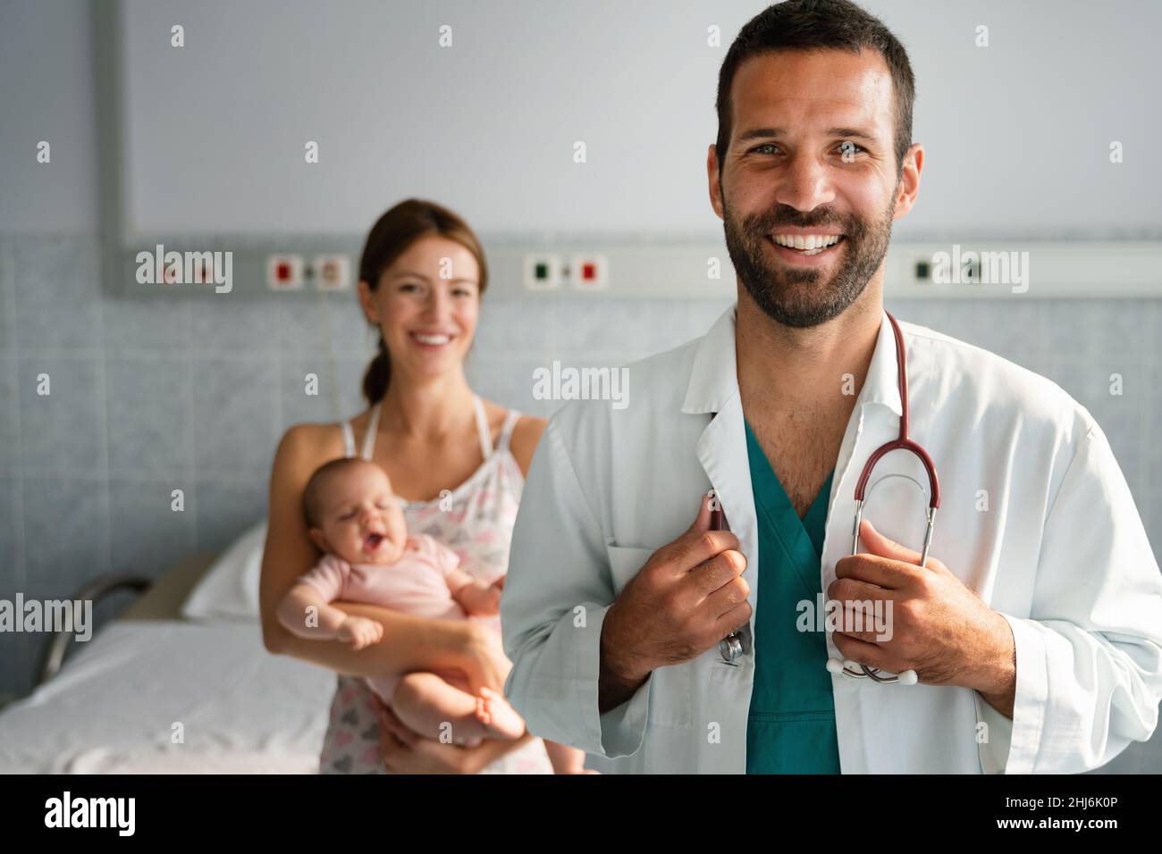 Pediatrician doctor examines baby. Healthcare, people, examination ...