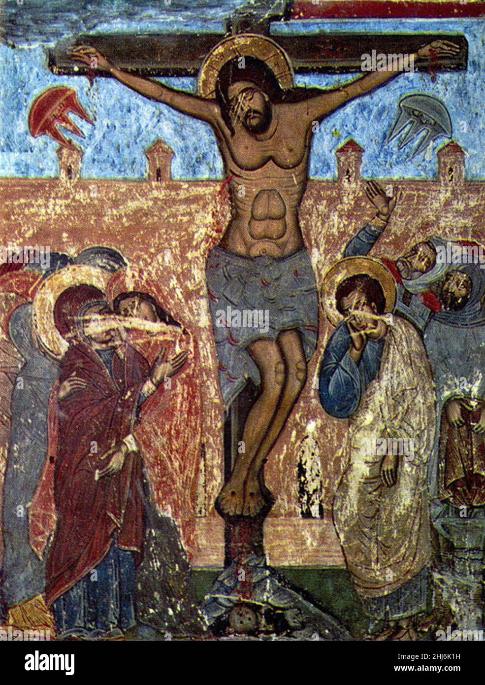 Svetitskhoveli fresco. Crucifixion Stock Photo - Alamy