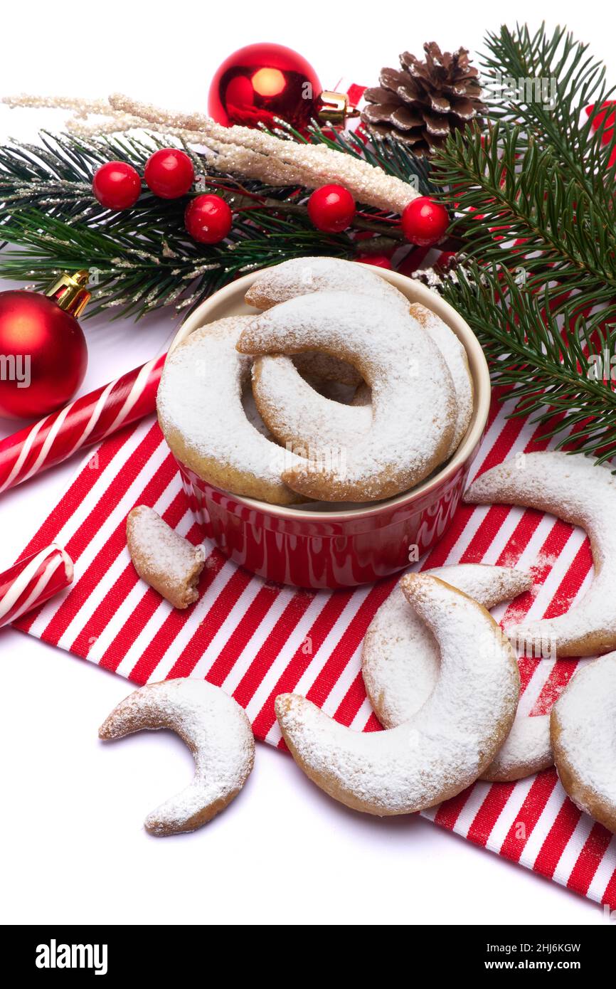 Traditional German or Austrian Vanillekipferl vanilla kipferl cookies ...