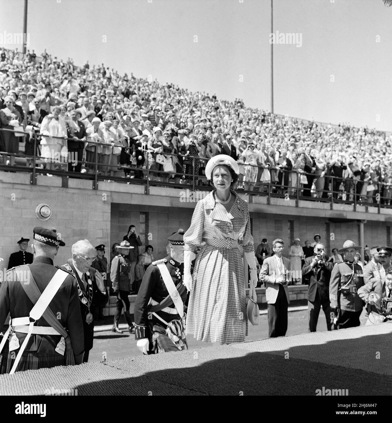 Queen Elizabeth II during the Royal tour of Canada. The Queen is ...