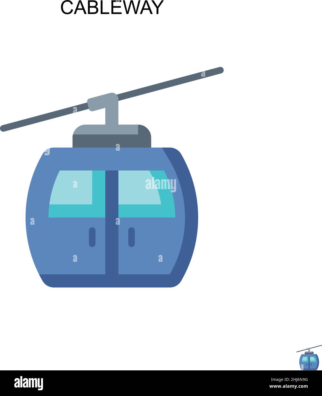 Cableway Simple vector icon. Illustration symbol design template for ...