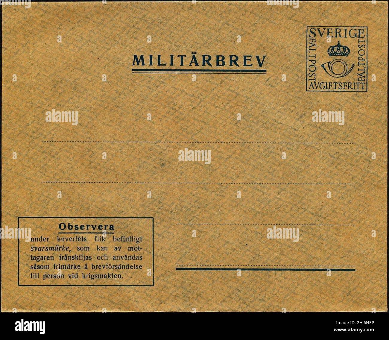 Sweden Military cover - Side A Stock Photo - Alamy