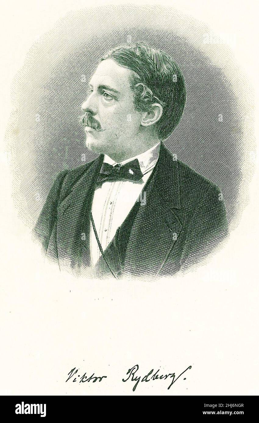 Swedish author Viktor rydberg with signature Stock Photo - Alamy