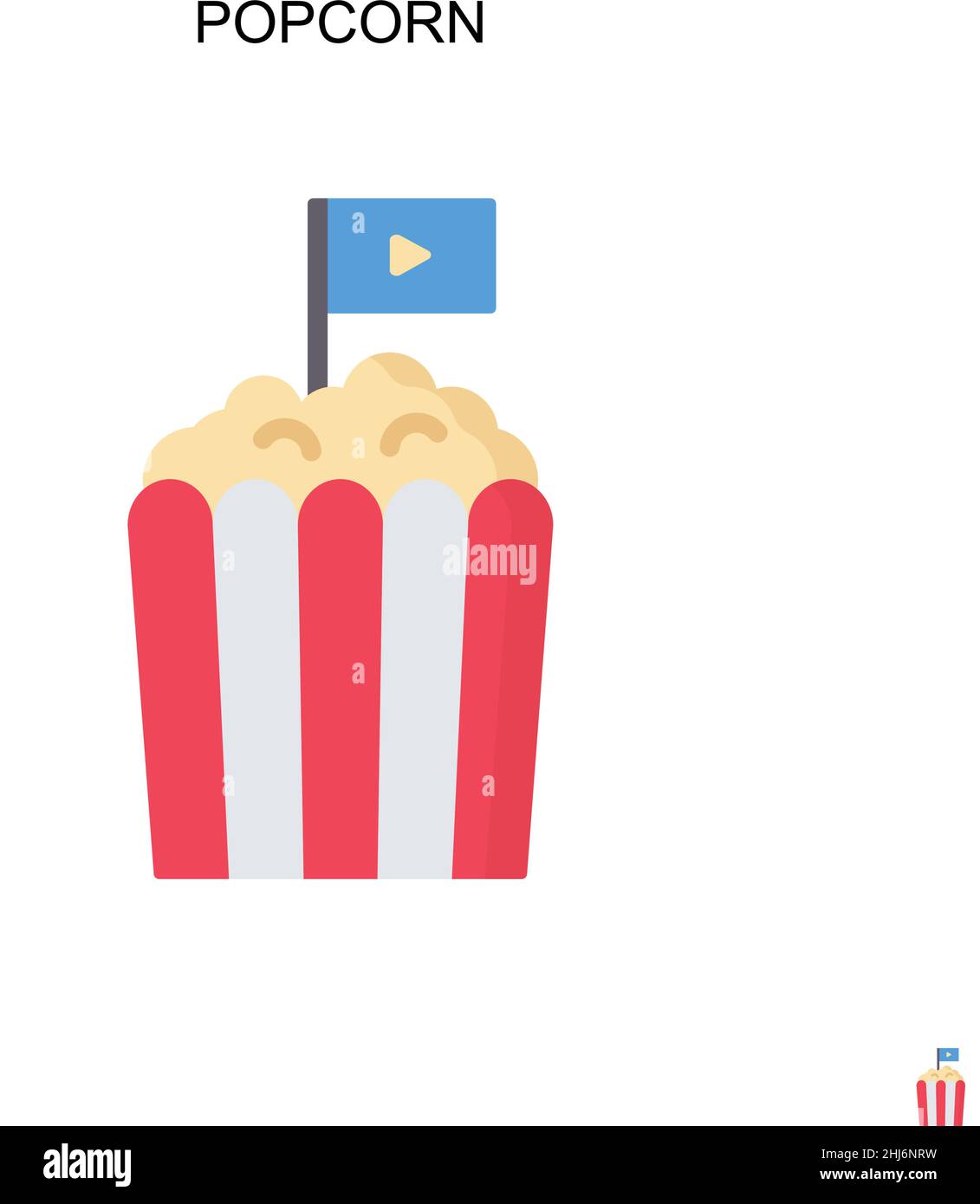 Popcorn Simple vector icon. Illustration symbol design template for web ...