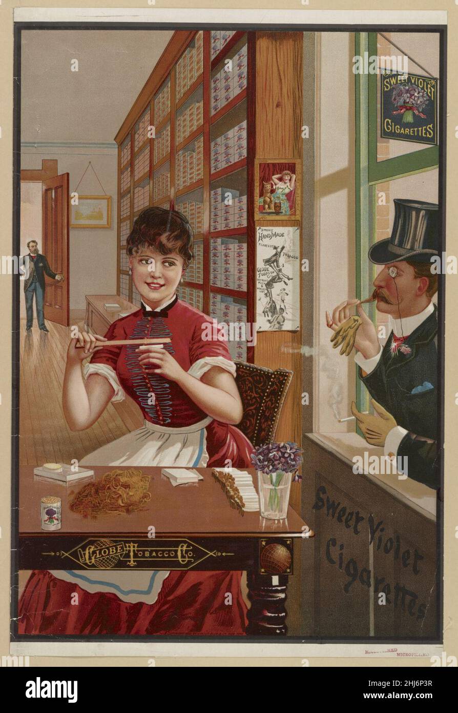 Sweet Violet cigarettes. Globe Tobacco Co Stock Photo - Alamy
