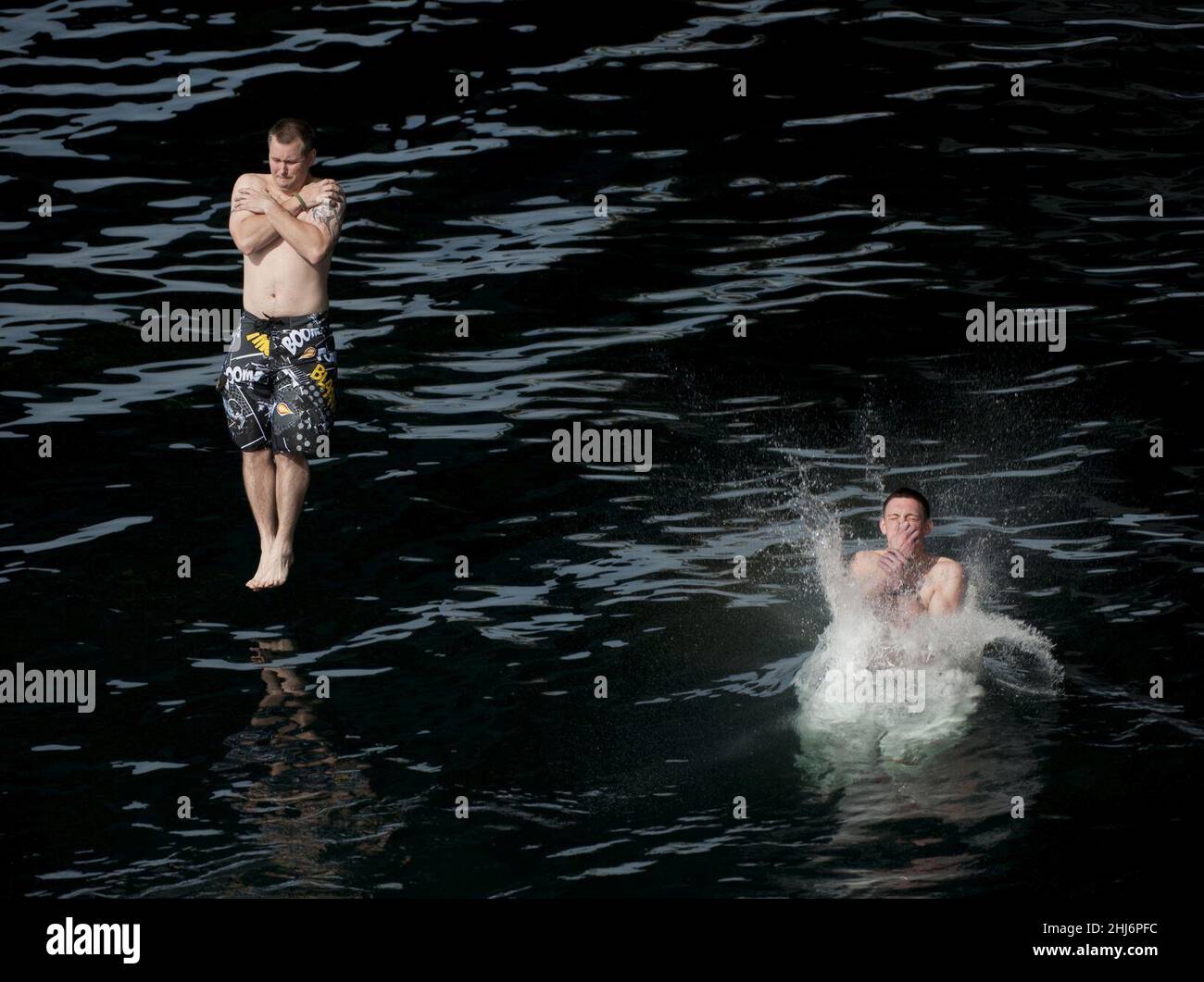 Swim call aboard USS Carl Vinson 120323 Stock Photo - Alamy