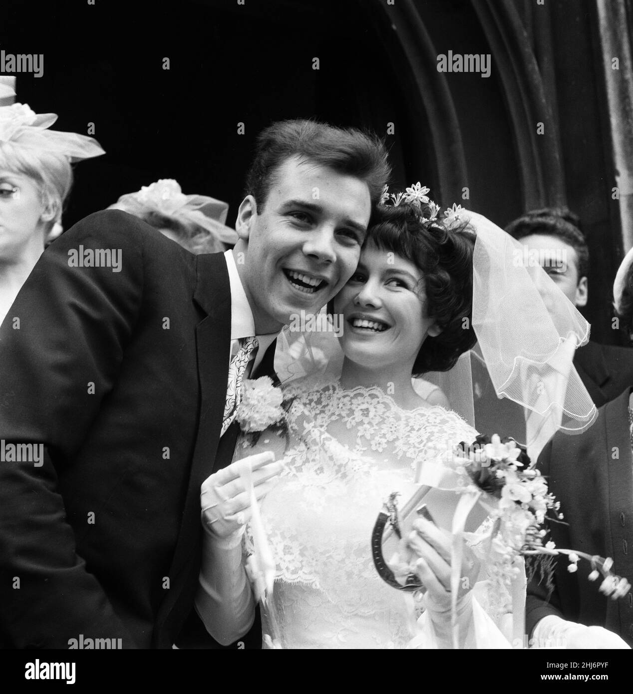 The wedding of Marty Wilde and Joyce Baker, held at Christ Church in Greenwich. 2nd December ...