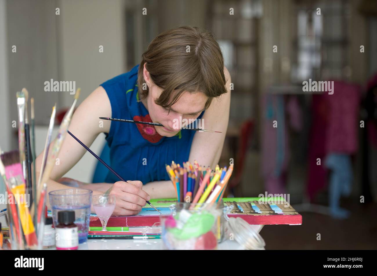 Rotterdam, Netherlands, Female German artist working on creating new ...