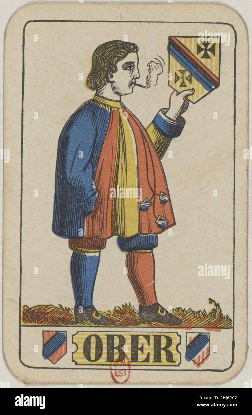 Swiss card deck - 1850 - Ober of Shields Stock Photo - Alamy