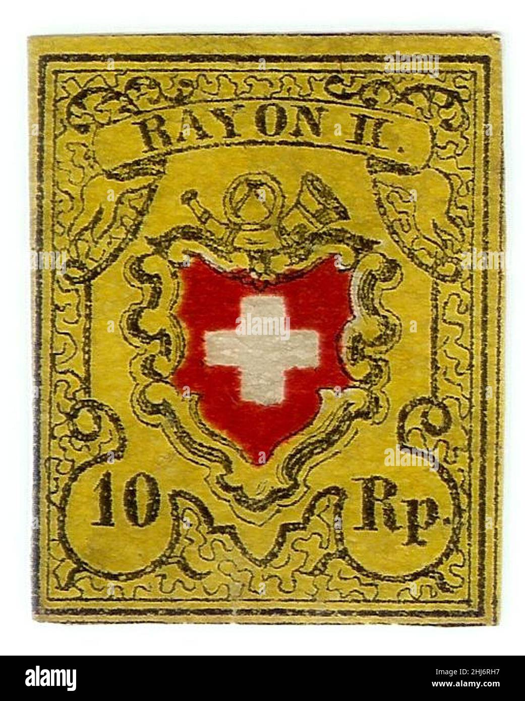 Swiss Post Rayon II stamp 1850 Stock Photo - Alamy
