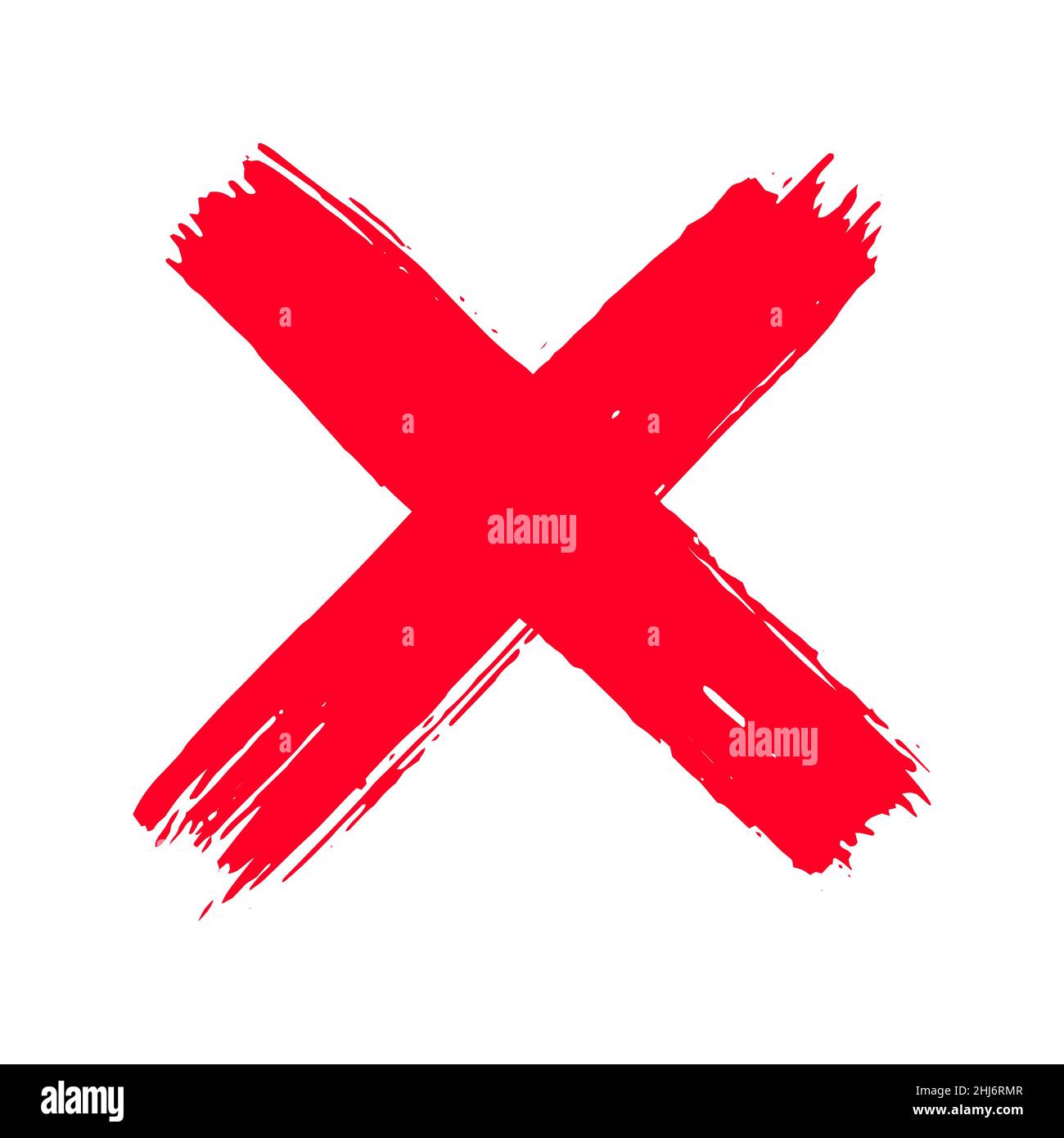 Dirty grunge hand drawn with brush strokes cross x vector illustration ...