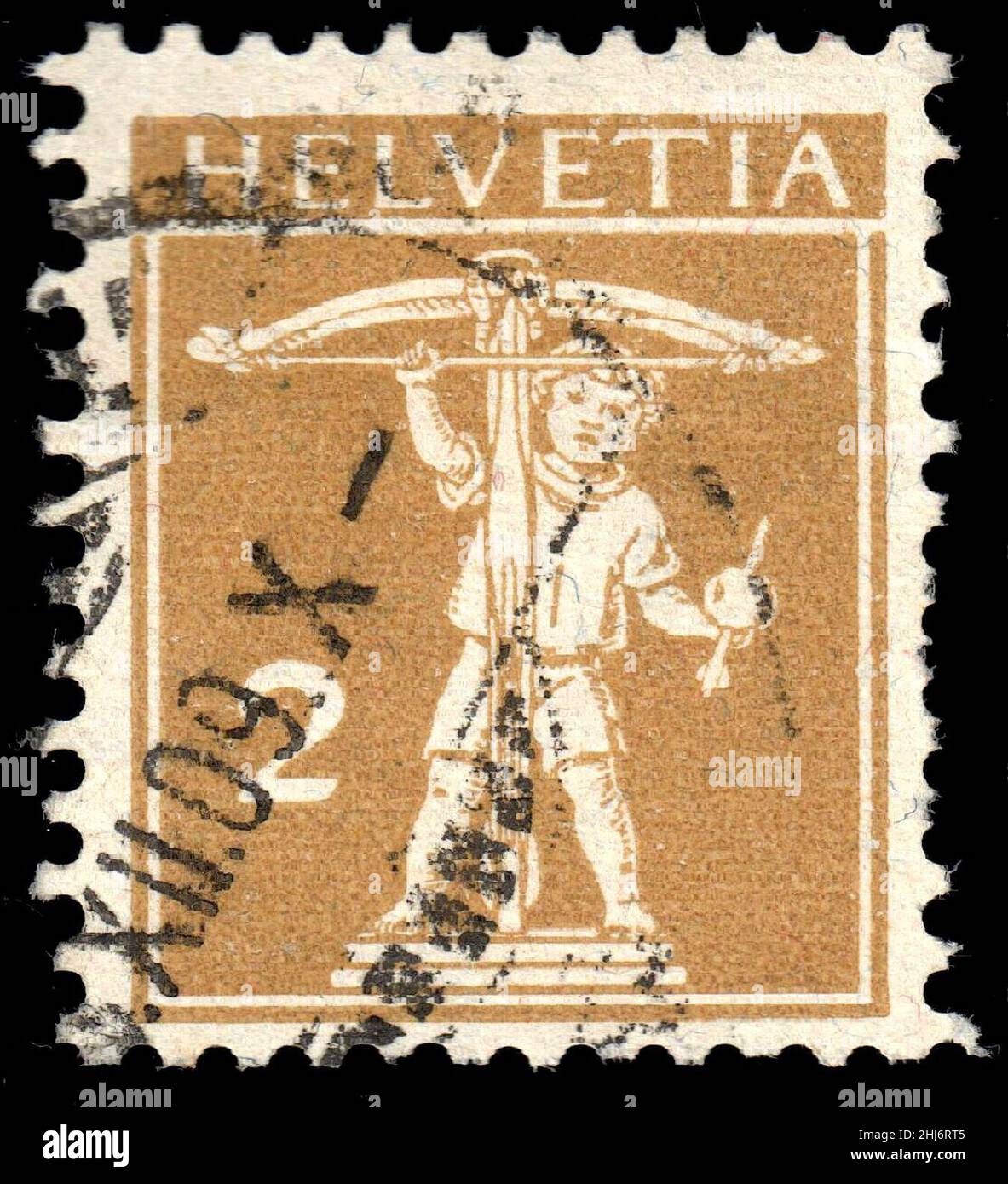 Switzerland 1909 2c type I Zs117 Stock Photo - Alamy