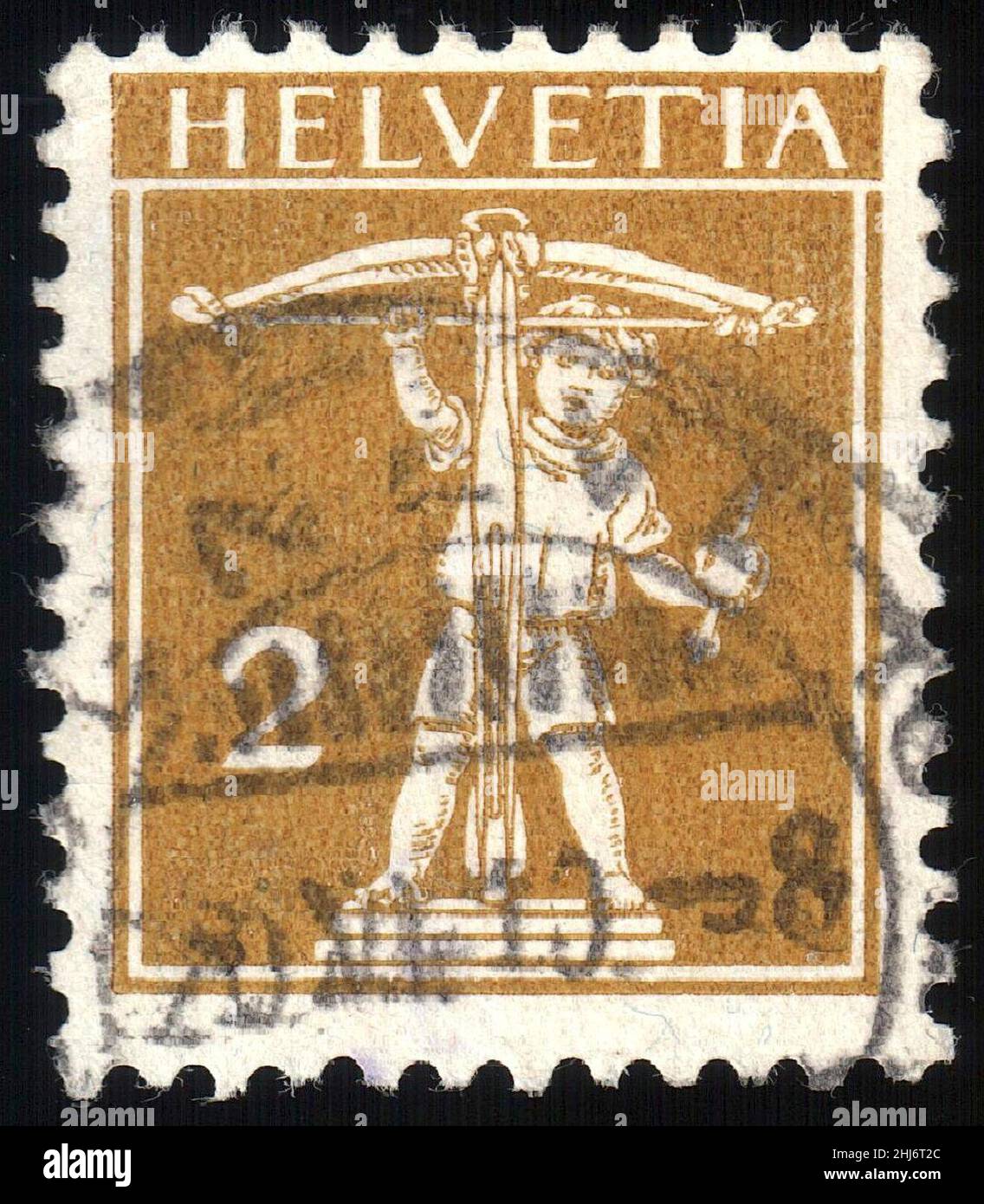 Switzerland 1910 2c type II Zs123II Stock Photo - Alamy