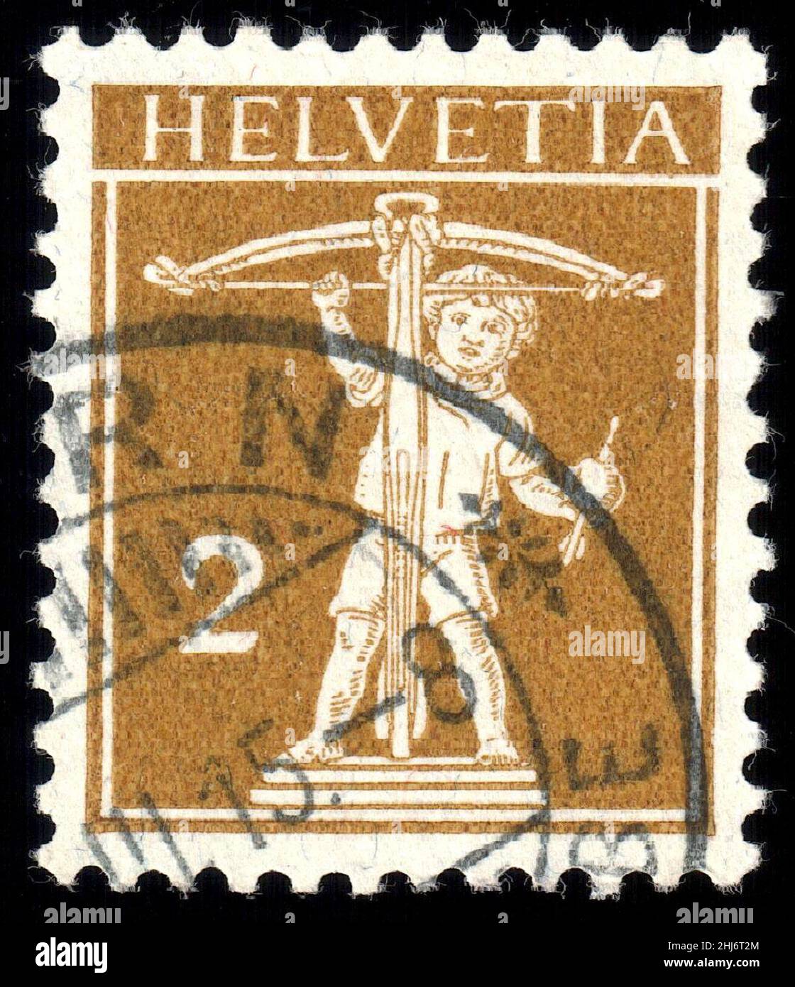 Switzerland 1910 2c type III Zs123III Stock Photo - Alamy