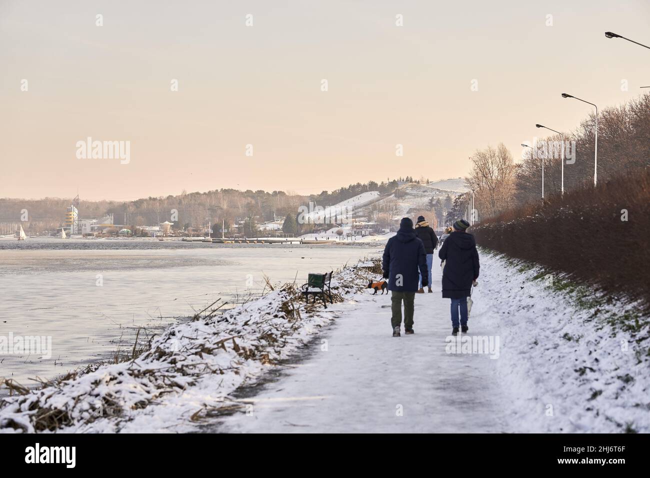 People walking on a footpath Stock Photo - Alamy