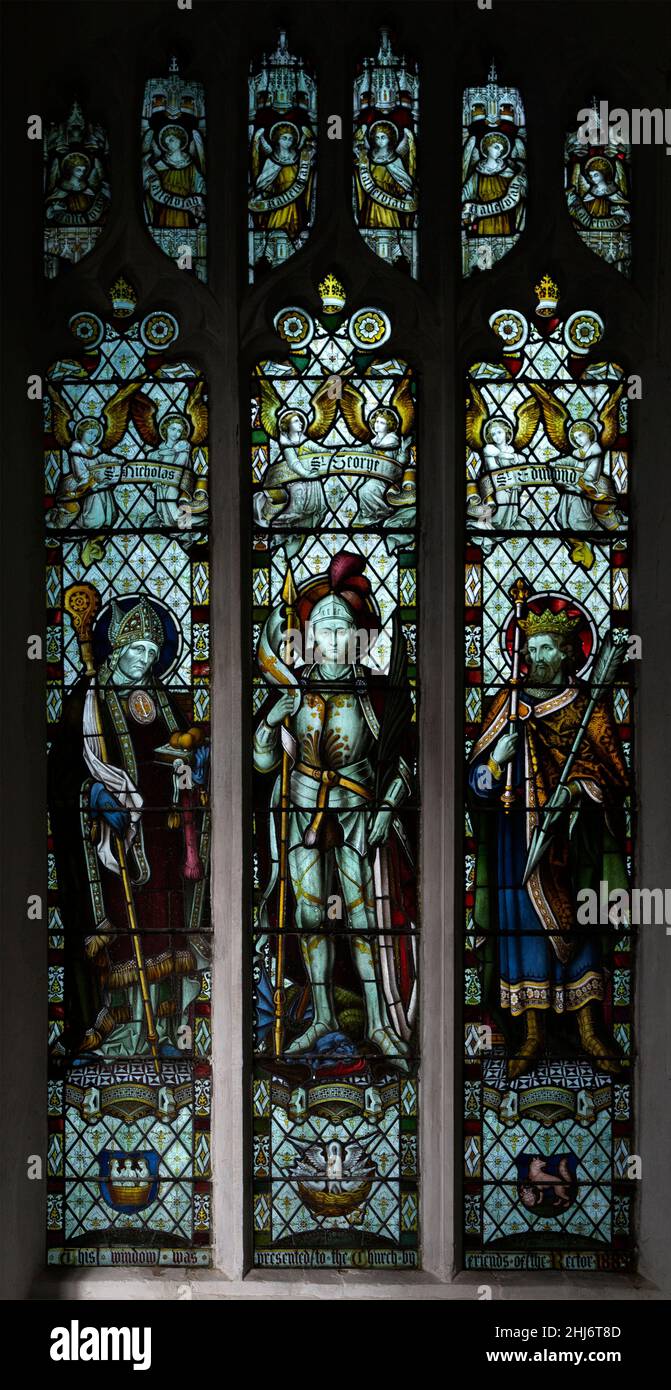 Stained glass window c 1883 Heaton, Butler & Bayne, Oakley church ...