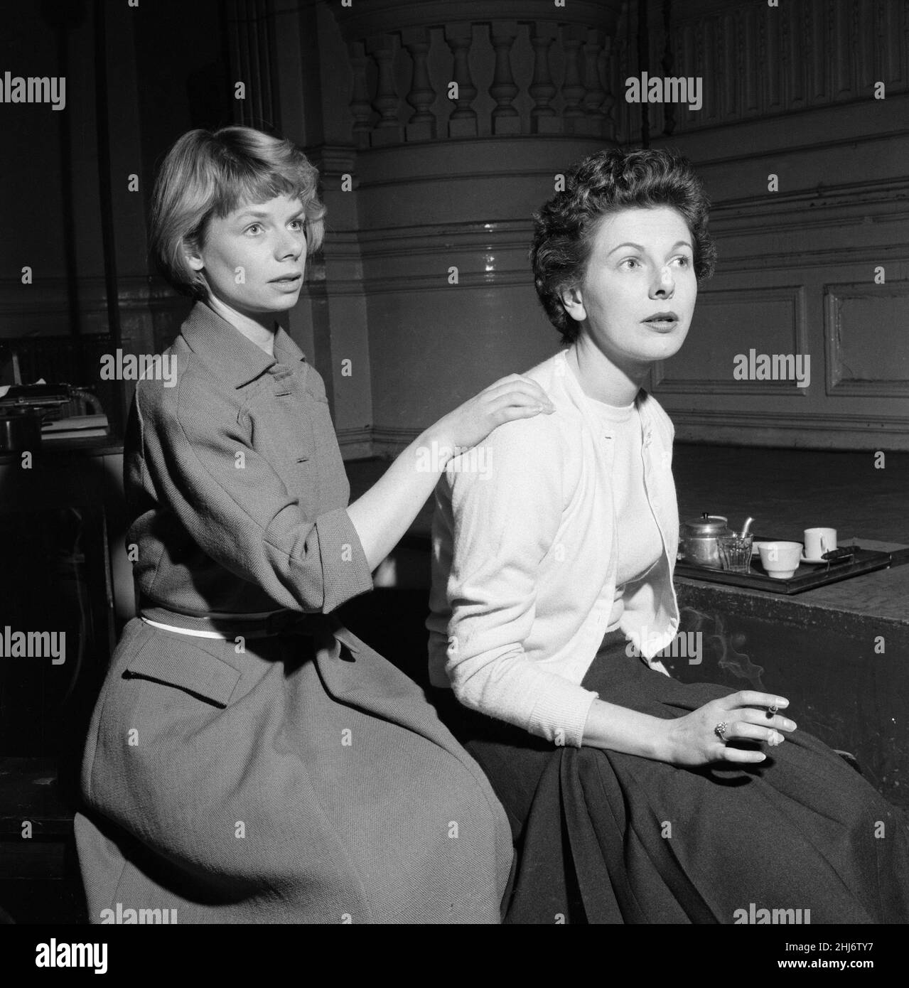 Pictured on the left, Jill Bennett, working on the television play "Do ...