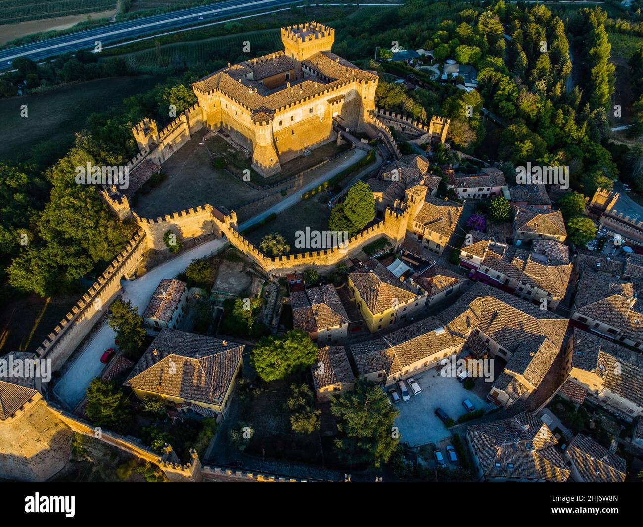 City wall medieval gradara hi-res stock photography and images - Alamy