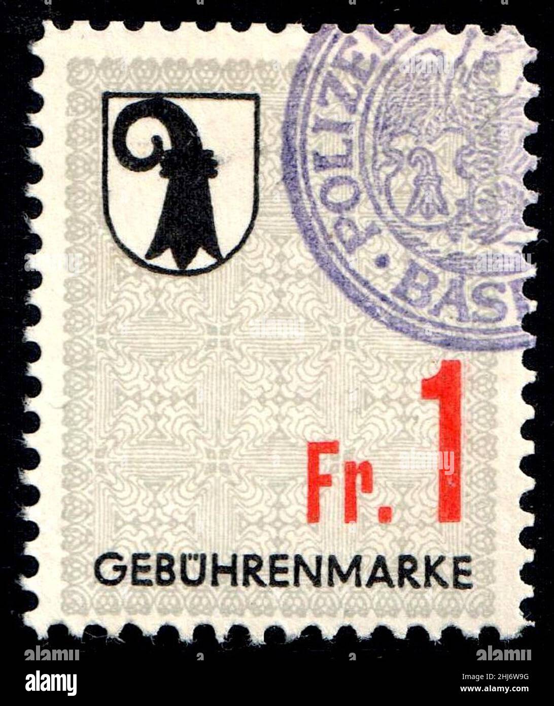 Switzerland Basel police revenue 1Fr - 81 Stock Photo - Alamy