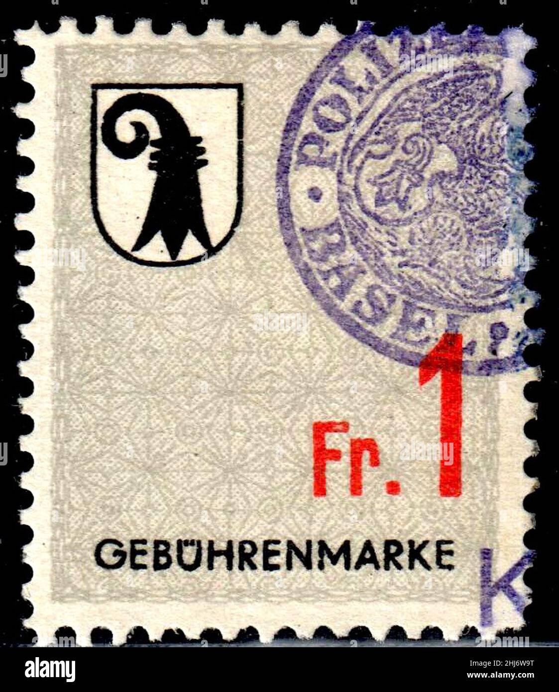 Switzerland Basel police revenue 1Fr - 100B Stock Photo - Alamy