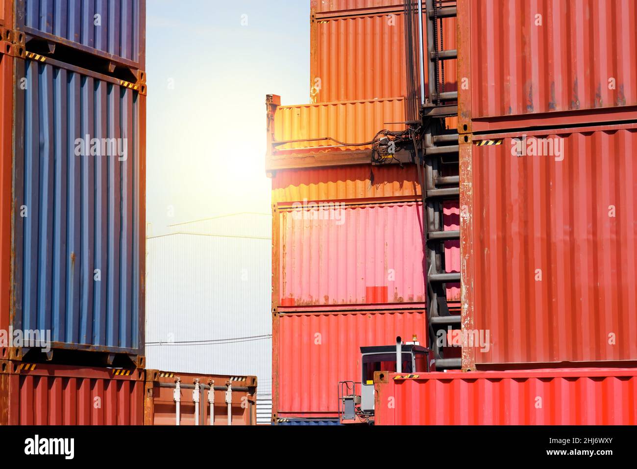 container pile container forklift Industry and transportation ...