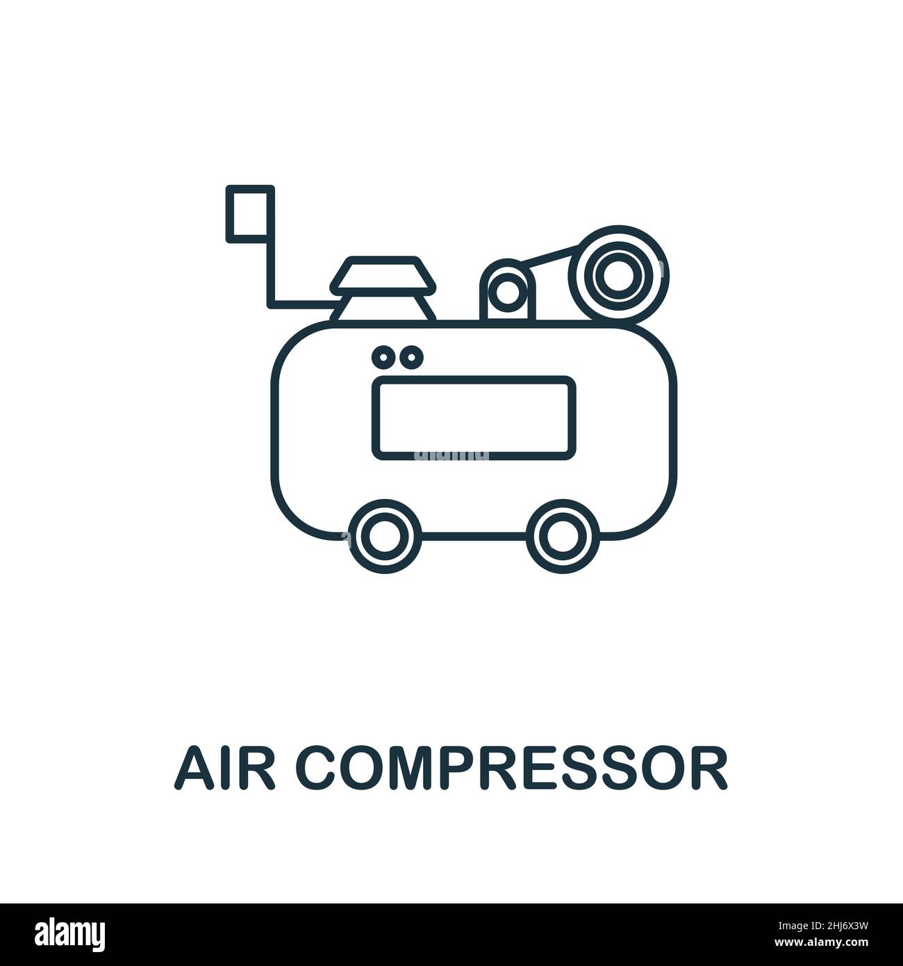 Air Compressor icon. Line element from machinery collection. Linear Air ...
