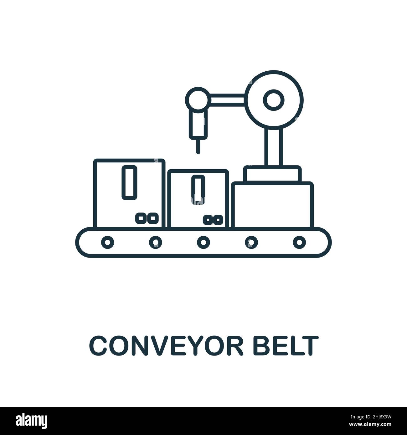Conveyor Belt icon. Line element from machinery collection. Linear ...