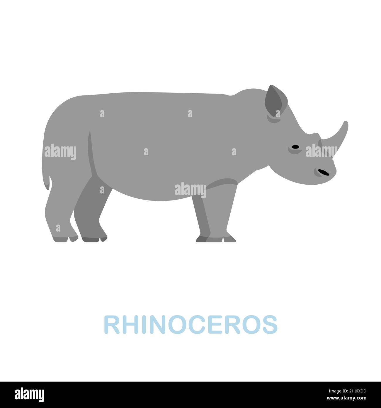 Rhinoceros flat icon. Colored element sign from wild animals collection ...