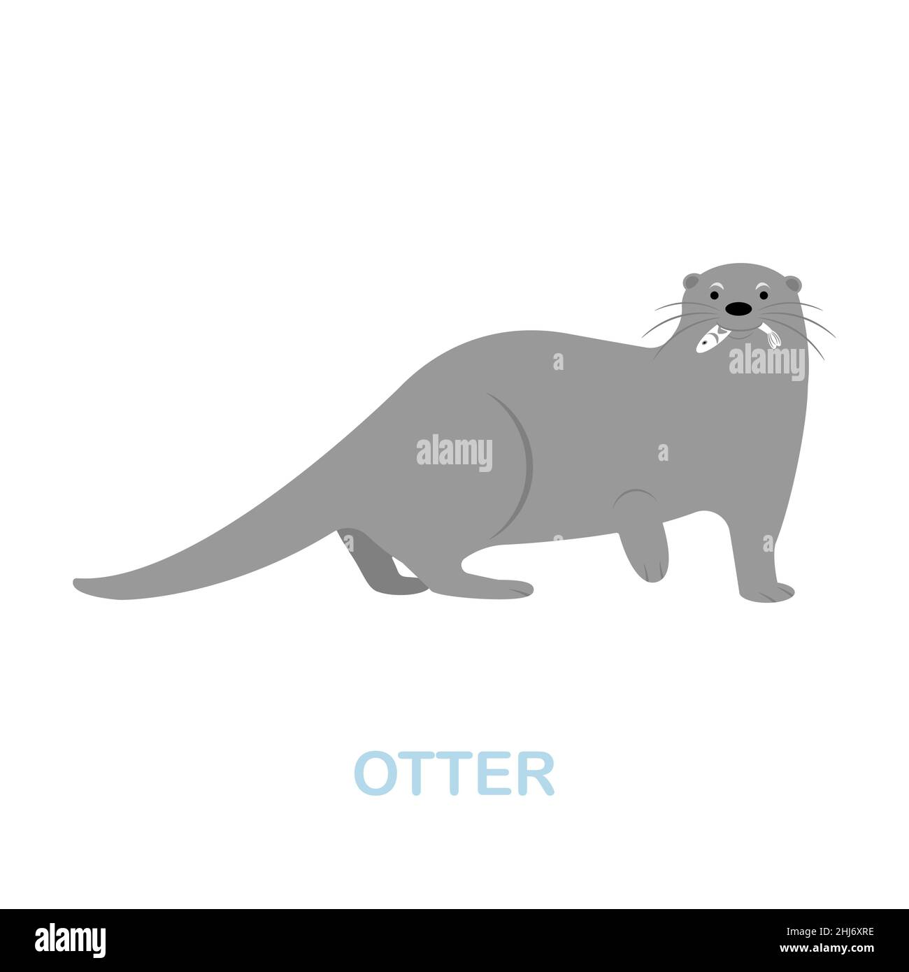 Otter flat icon. Colored element sign from wild animals collection ...