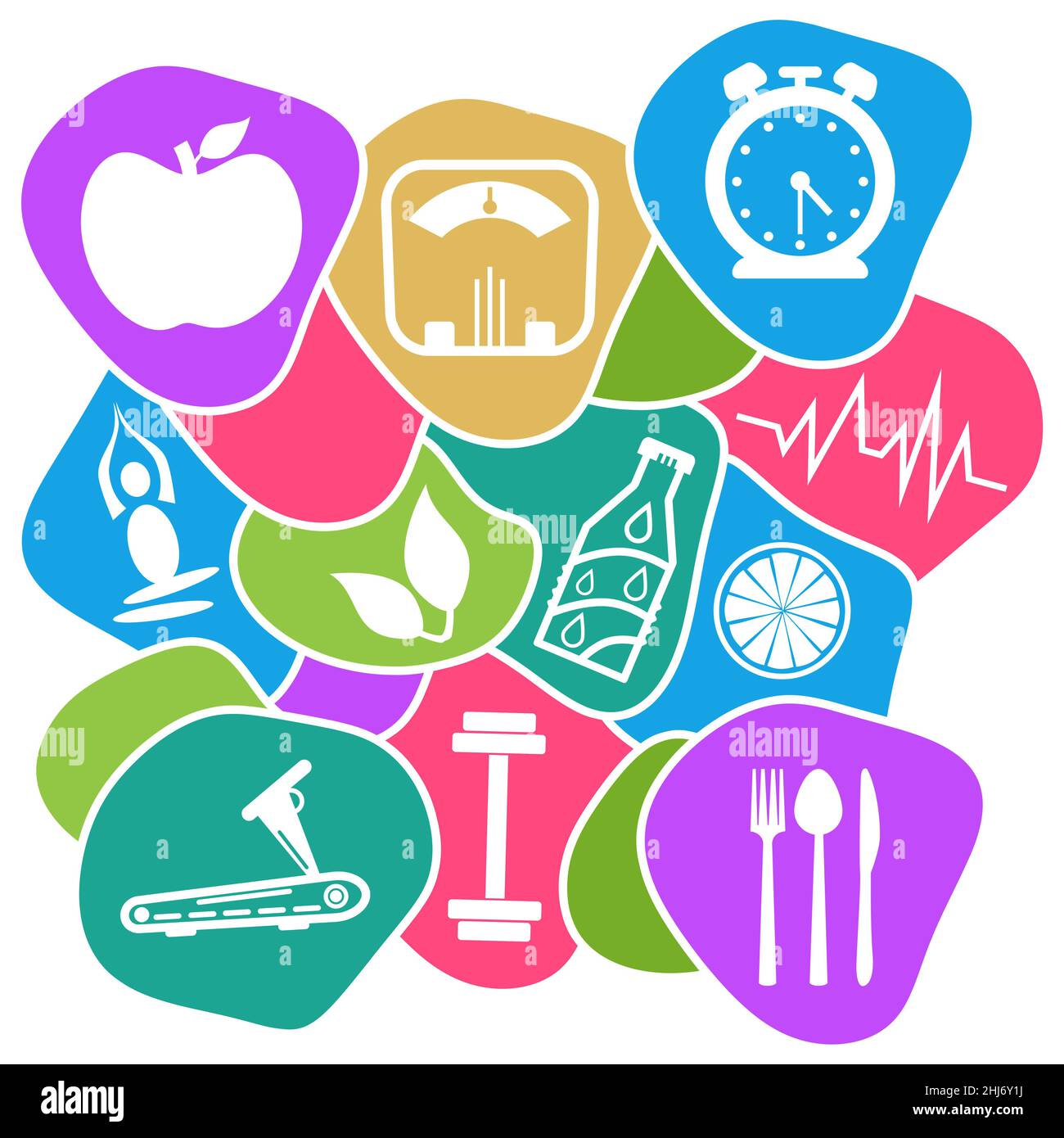 Health Symbols Colorful Random Shapes Blocks Isolated Stock Photo - Alamy