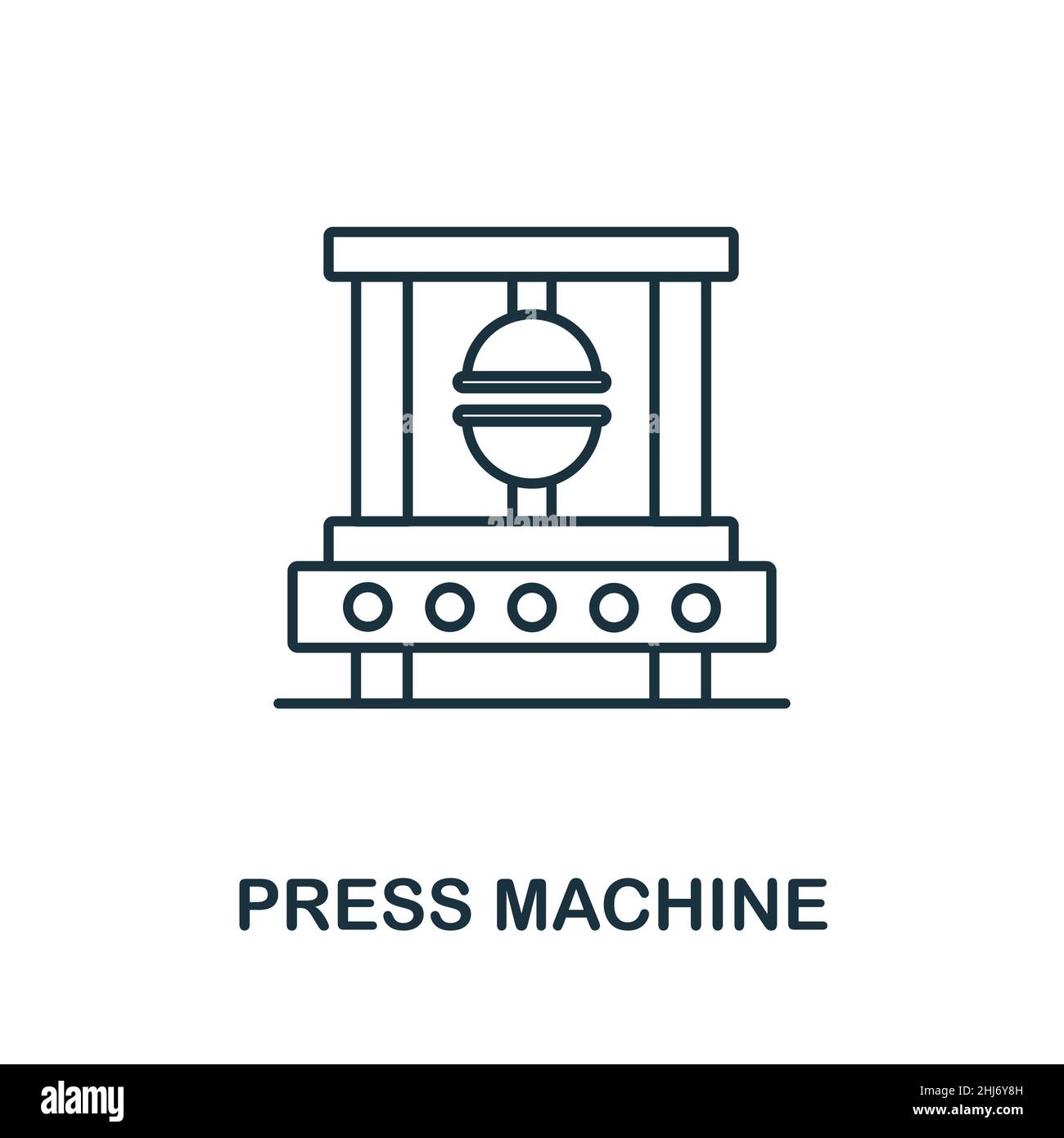 Press Machine icon. Line element from machinery collection. Linear ...