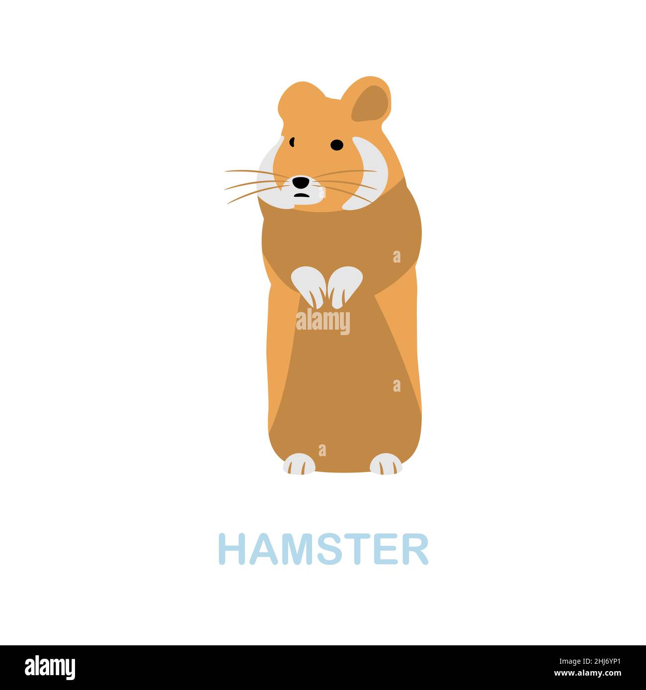 Hamster flat icon. Colored element sign from wild animals collection ...