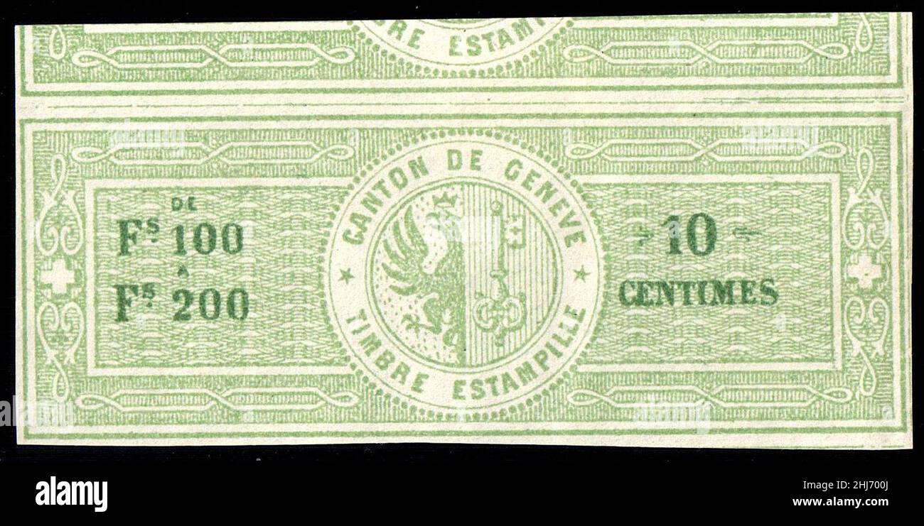 Switzerland Geneva 1887 revenue S8 Stock Photo - Alamy