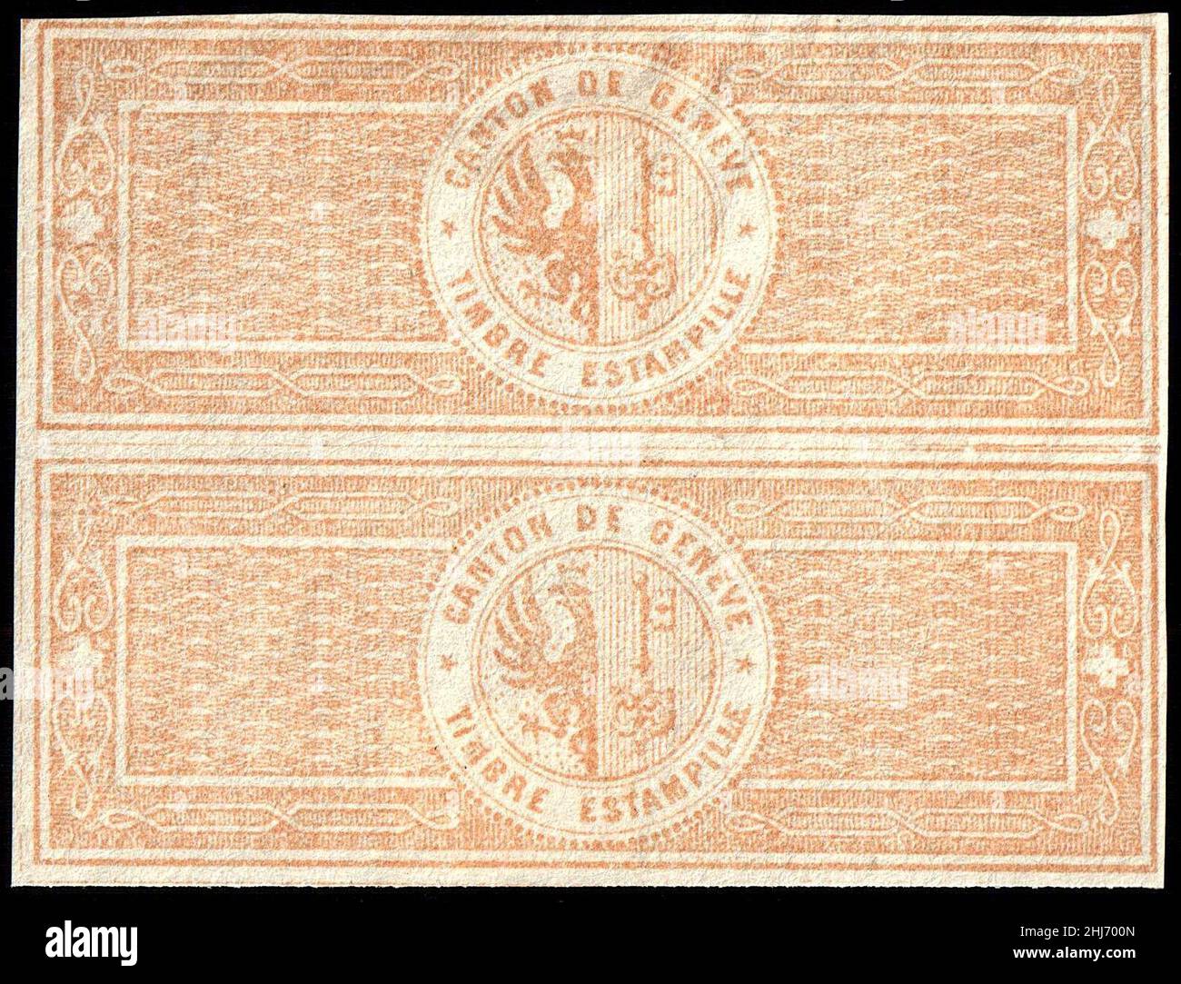 Switzerland Geneva 1887 revenue S5 (2 Stock Photo - Alamy