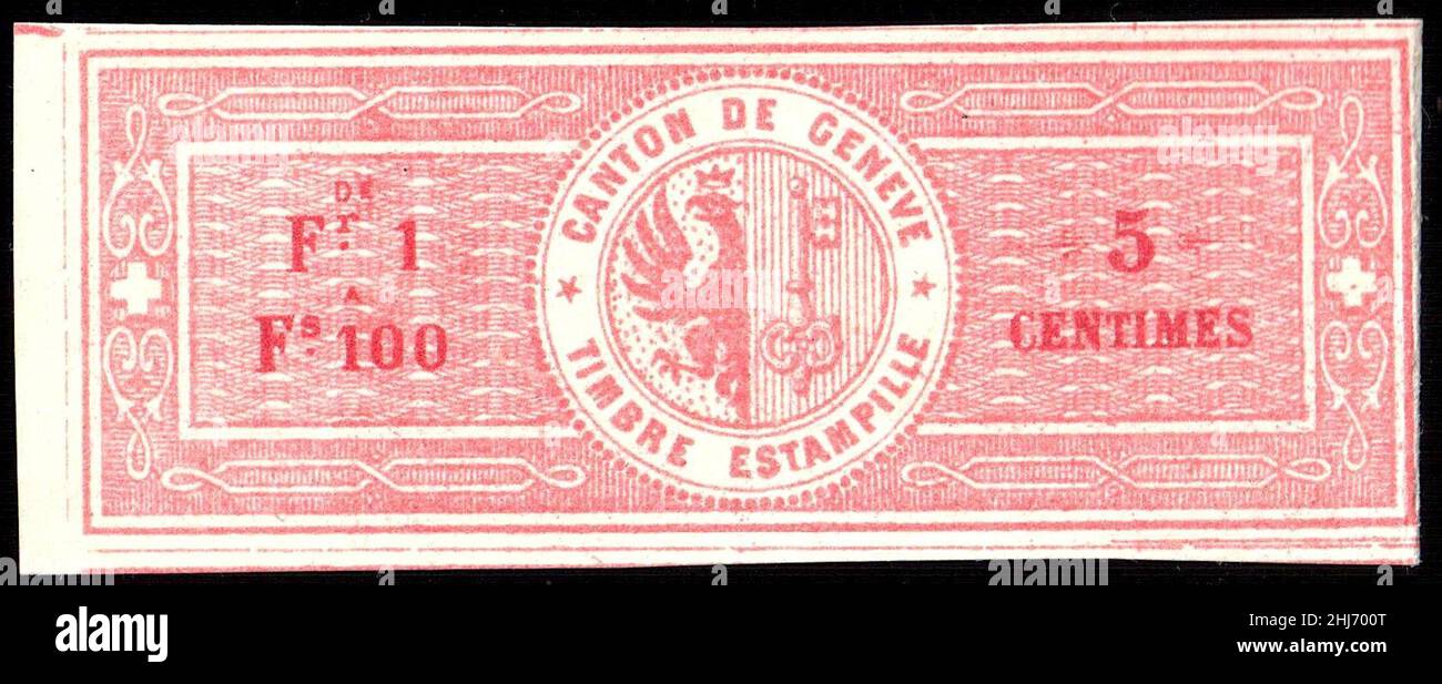 Switzerland Geneva 1887 revenue S7 Stock Photo - Alamy