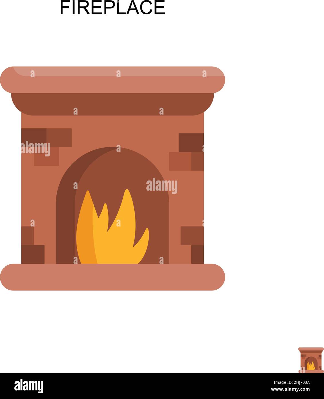 Fireplace Simple vector icon. Illustration symbol design template for ...