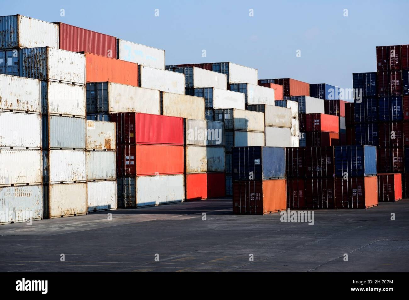 bulk containers In the container yard view of the import and export ...